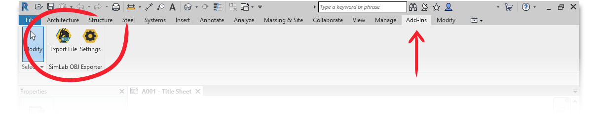 Simlab 3D Plugins - OBJ exporter for Revit